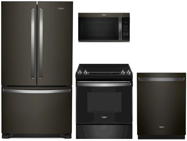 Whirlpool® 4 Piece Kitchen Package- Black Stainless | Appliance Direct | Melbourne, FL
