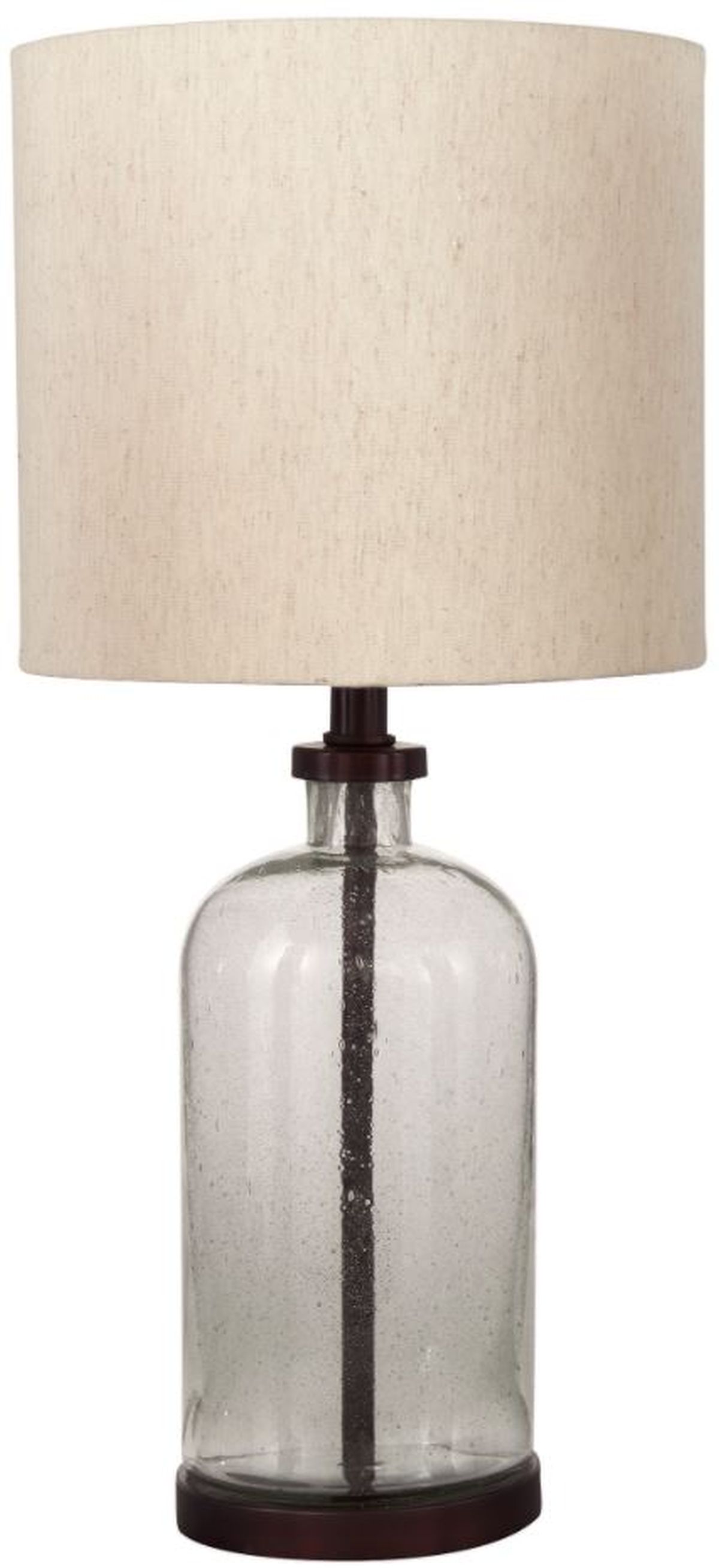 Signature Design by Ashley Bandile Clear Bronze Finish Glass Table Lamp Kubin s Furniture Mattress St. Louis Michigan