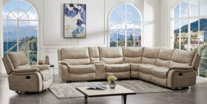 Beige recliner sofa set store
