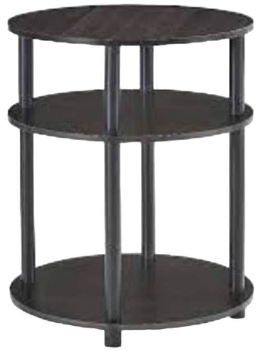 Progressive® Furniture Cessna Espresso 3-Tier Round Bedside Table ...