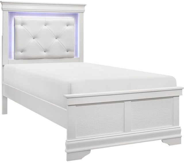 Homelegance® Lana White Twin Bed with LED Lighting | Fischer Furniture ...