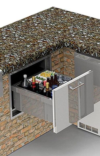 Alfresco™ 26" Stainless Steel Under Counter Ice Drawer & Beverage ...