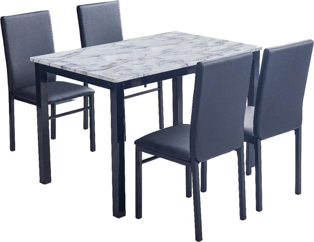 Crown Mark Aiden 5-Piece Black/White Dining Room Set | King's Furniture ...