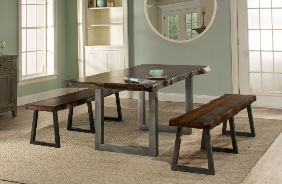 HH2 Home Emerson 3 Piece Gray Gray Sheesham Dining Set Fischer Furniture Rapid City SD
