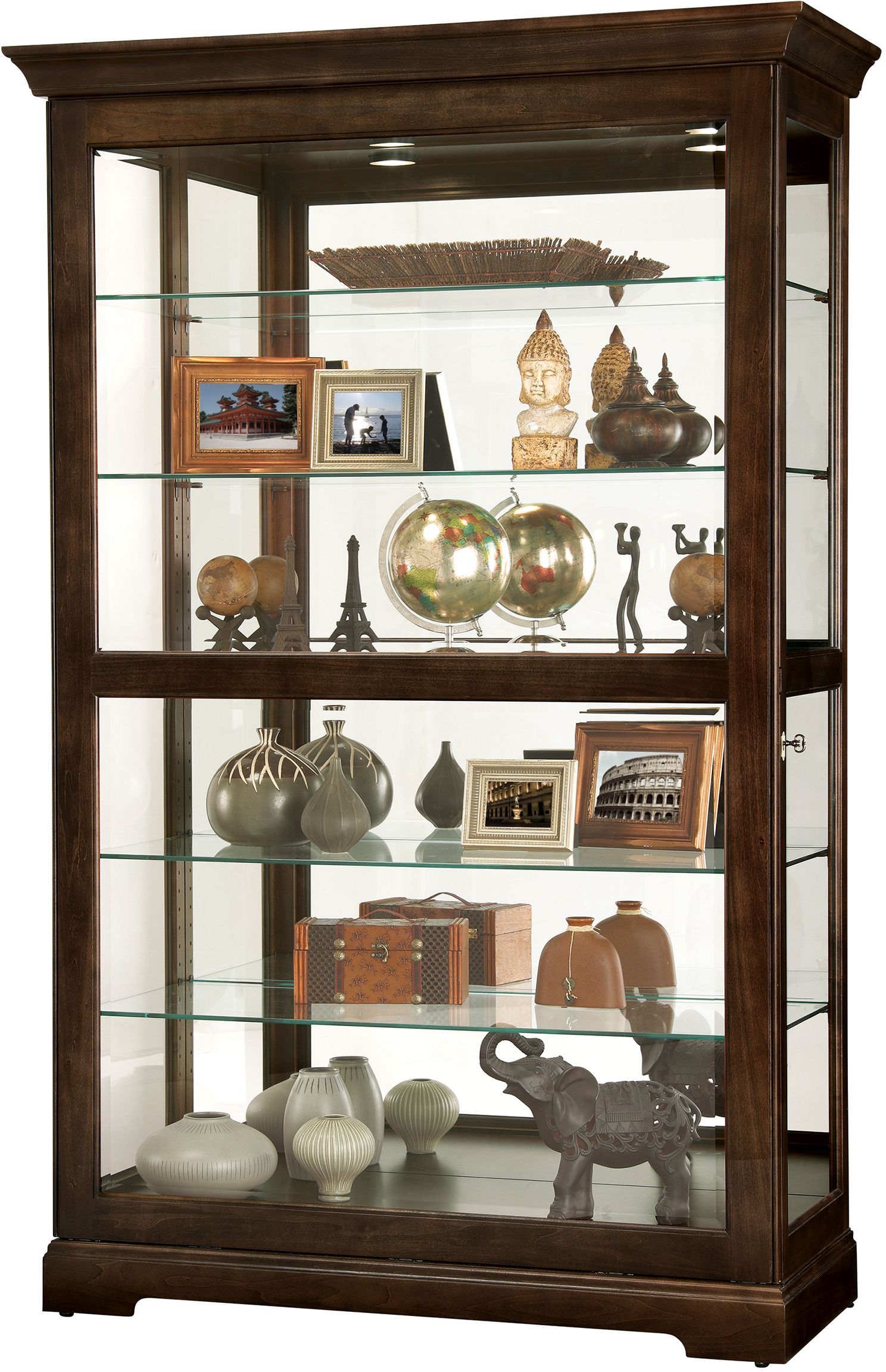 Howard Miller Kane III Espresso Curio Cabinet Kubin s Furniture Mattress St. Louis Michigan