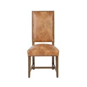Darcy Dining Chair in Warm Brown Leather with Earth Legs | Fischer ...