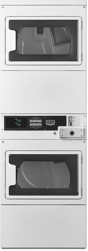 Maytag Commercial® 2 x 7.4 Cu. Ft. Dual Coin Drop Stacked Gas Dryers ...
