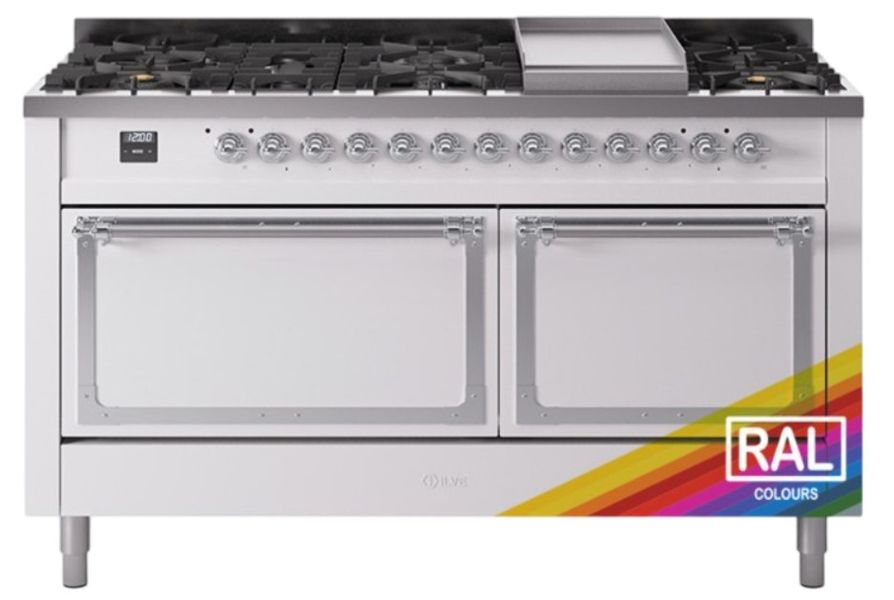 Ilve® Nostalgie II 60'' Custom RAL Color Natural Gas Freestanding Dual ...