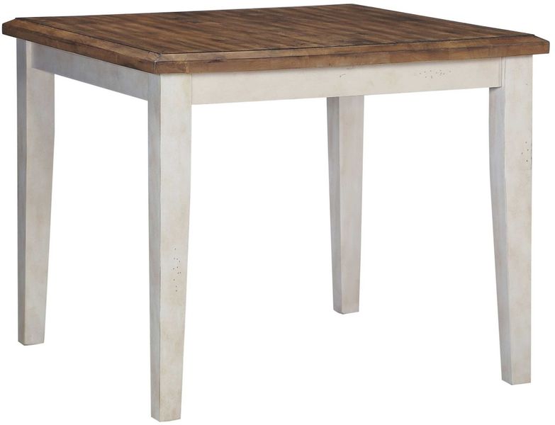TEI SmartBuy Antique White/Walnut Dining Table | Robert's Furniture ...