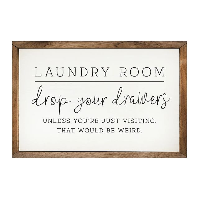 Kendrick Home: Laundry Room Drop Your Drawers Wall Art | Central ...