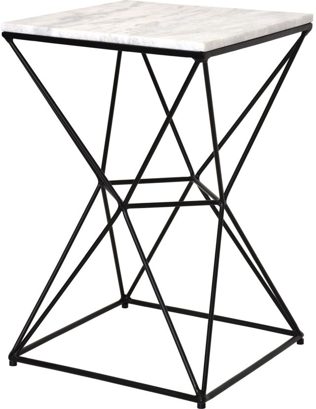 Renwil® Symmetry White Accent Table with Black Base | McLellan ...