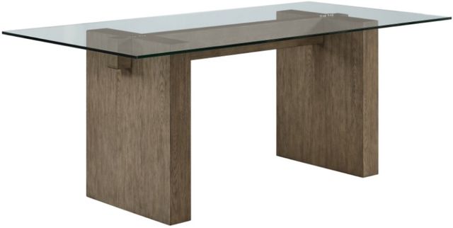 Elements International Conner Glass Top Rectangular Dining Table with ...