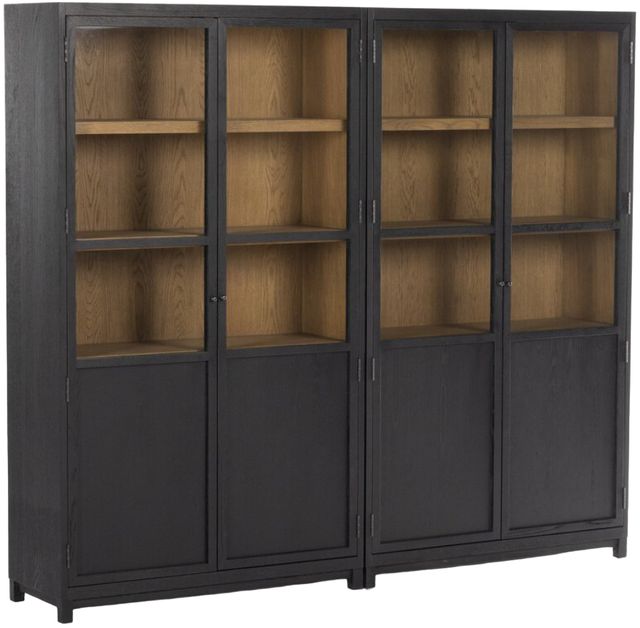 Four Hands Millie Drifted Matte Black Double Cabinet | Karvonen’s