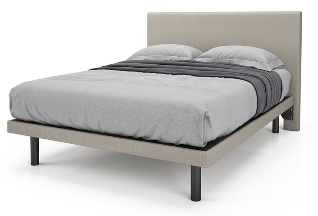 Lit plateforme Reflexx & tête Ennis en tissu pour lit double Julien ...