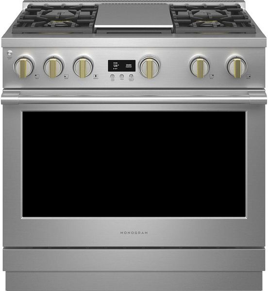Monogram® Statement Collection 36" Stainless Steel Pro Style Gas Range ...