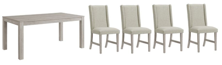 Elements International Eleanor 5-Piece White Dining Set | Bob Mills ...