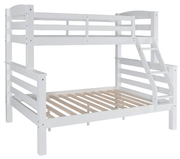 Powell Levi White Twin Over Full Bunk Bed Economy Furniture