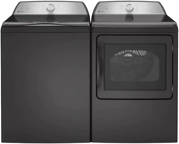 GE Profile™ Diamond Gray Top Load Washer & Electric Dryer Laundry Pair ...