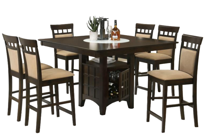Coaster Gabriel 7 Piece Brown Square Counter Height Dining Set Jarons Furniture Outlet Bordentown and Lumberton NJ
