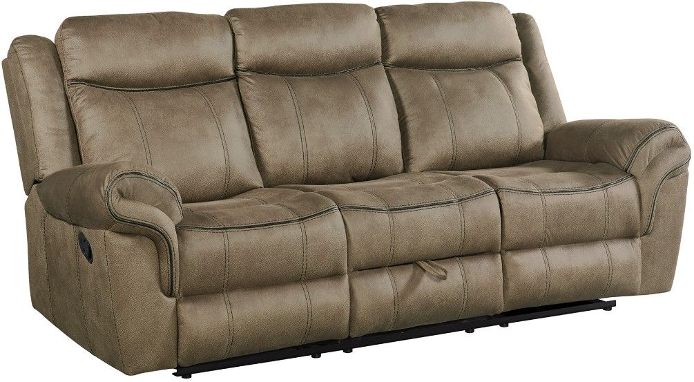Elements International Sorrento Brown Power Reclining Sofa | Lacks ...