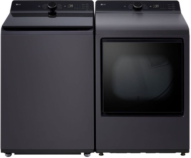 LG Matte Black Top Load Washer & Electric Dryer Laundry Pair | Famous ...