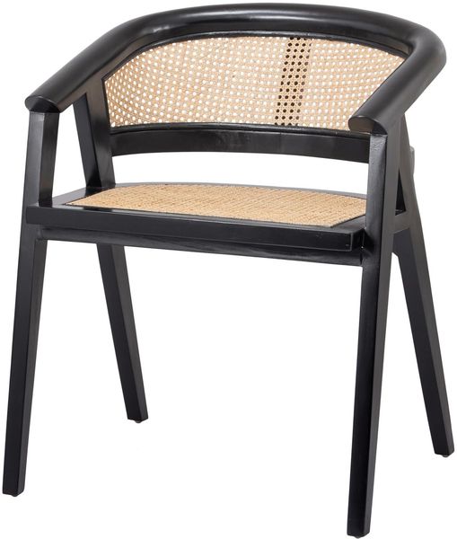 New Pacific Direct Seine Black/Natural Rattan Dining Chair | Bedroom ...