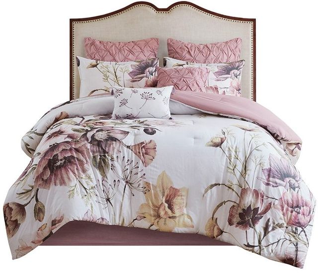 Olliix by Madison Park Cassandra Blush 8 Piece Cotton Printed Comforter ...