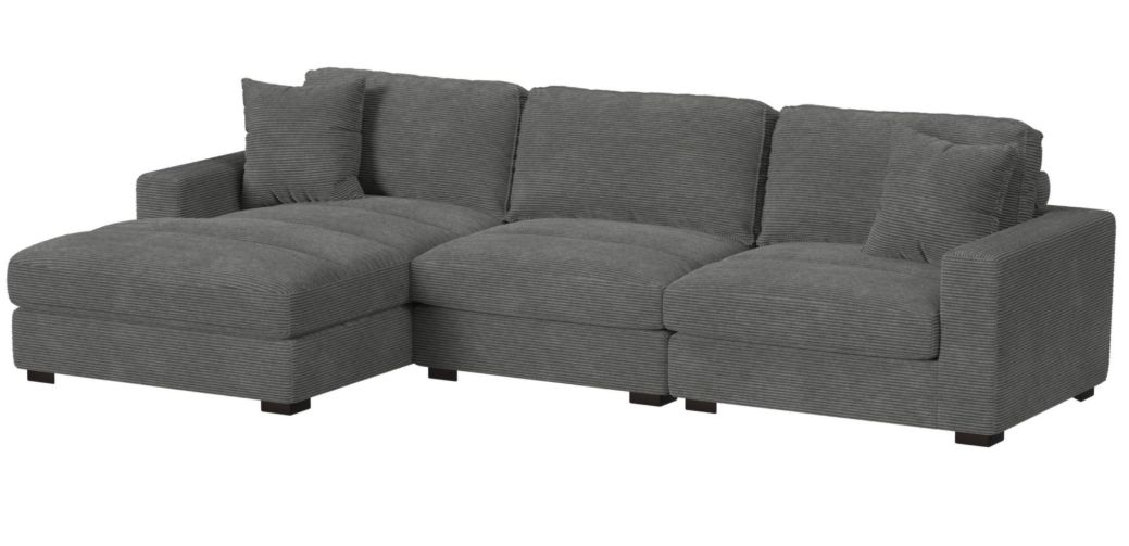 Elements International Arizona 3-Piece Steno Charcoal Modular Sectional ...