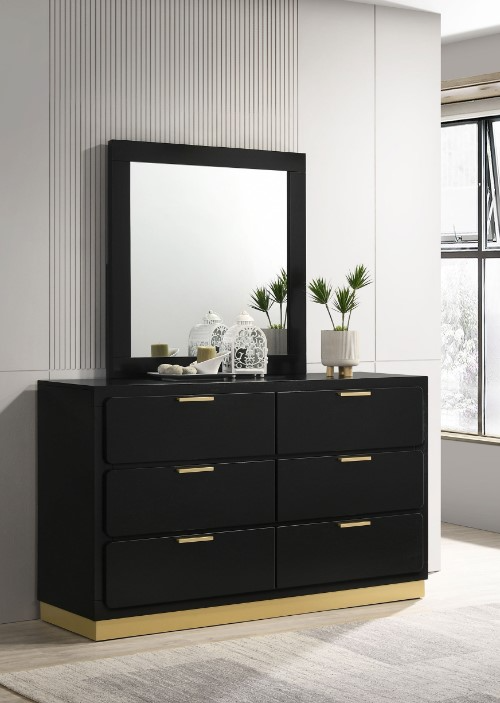 Coaster Caraway Black Dresser and Mirror Set Furniture Loft Osage City Kansas