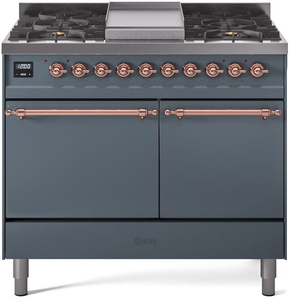 Ilve® Nostalgie II Series 40" Blue Grey Pro Style Dual Fuel Range | Big ...