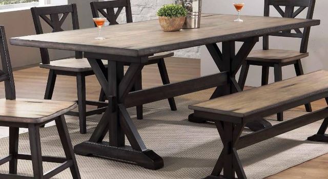 Urban Styles Furniture Orlando Smoke Gray Dining Table with Cappuccino ...