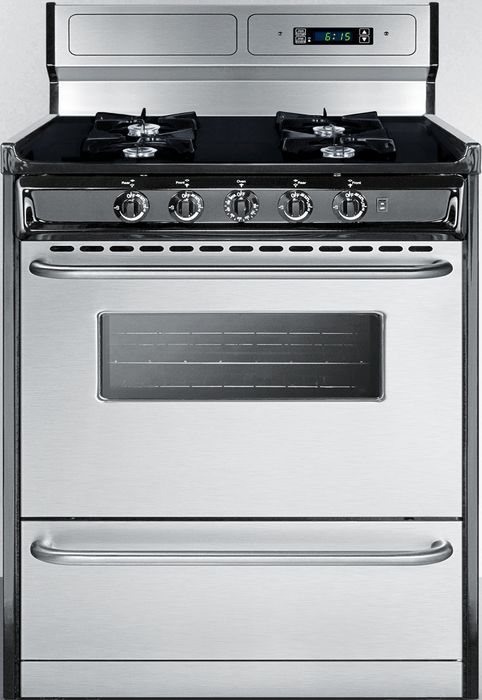 Summit® 30" Stainless Steel Open Burner Gas Range | Fleck's Furniture ...