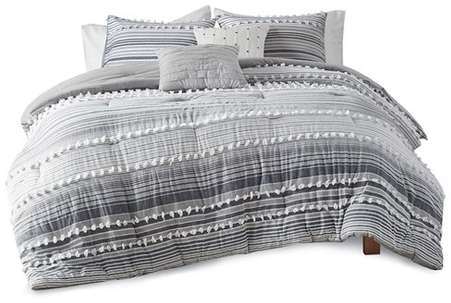 Olliix by Urban Habitat Grey Full/Queen Calum Cotton Jacquard Comforter ...