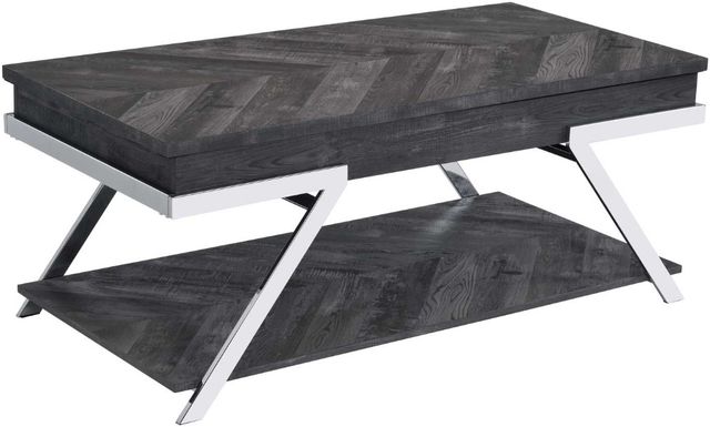 Steve Silver Co. Roma Shadow Gray Cocktail Table with Chrome Base ...