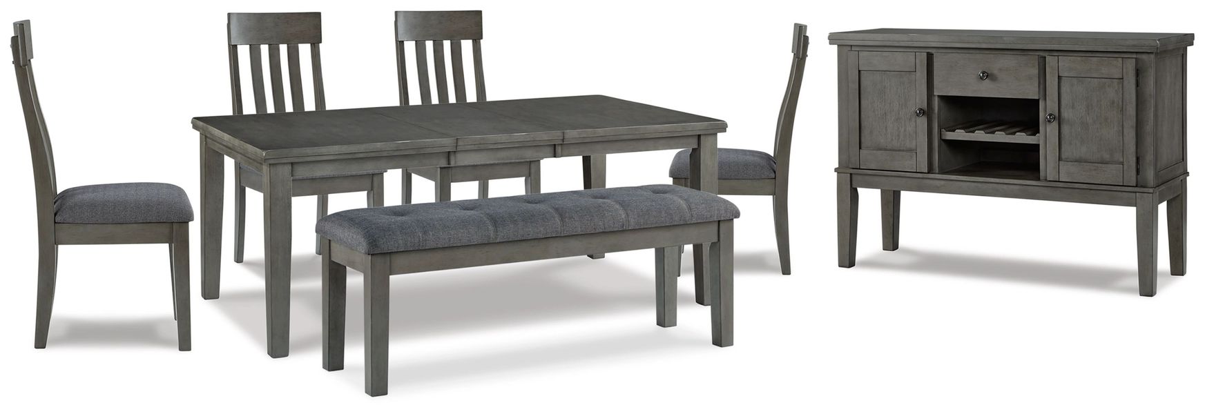 Signature Design by Ashley® Hallanden 7-Piece Gray Dining Room Set ...