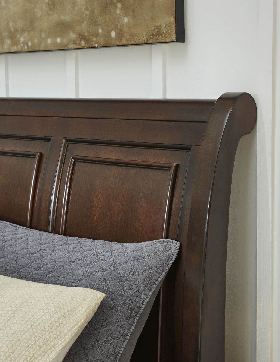 Millennium by Ashley Porter Rustic Brown Queen Sleigh Storage Bed Cox Electronics