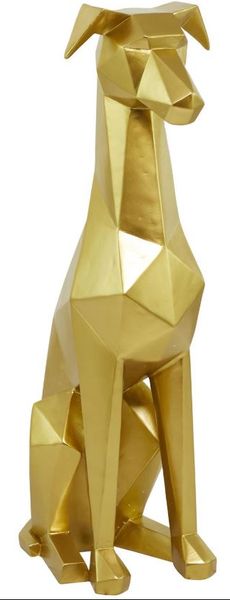 Deco Marche Gold Dog Cubist Sculpture | Fischer Furniture | Rapid City, SD