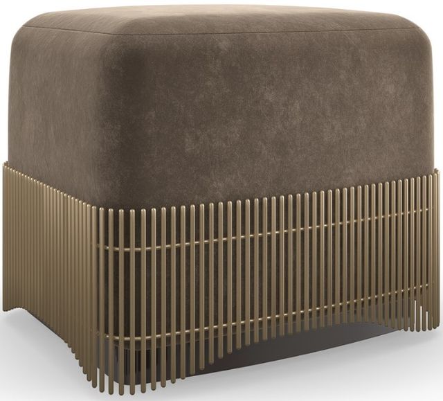 Caracole® Classic Petit Four Brushed Gold/Dark Chocolate Ottoman ...