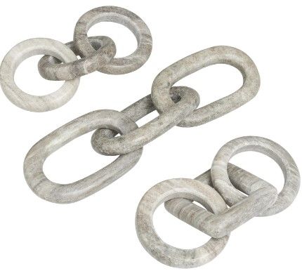 UMA Enterprise 3-Piece Gray Chain Geometric Sculpture with Various ...