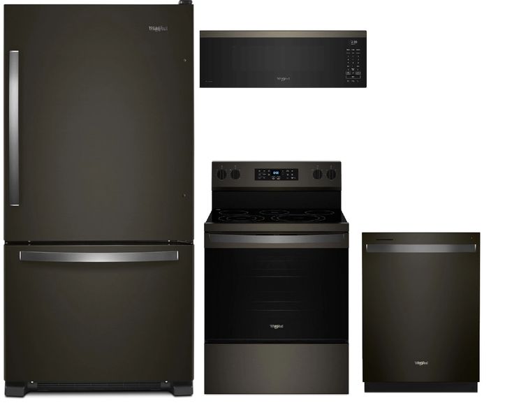 Whirlpool® 4 Piece Kitchen Package- Black Stainless Steel | Appliance ...