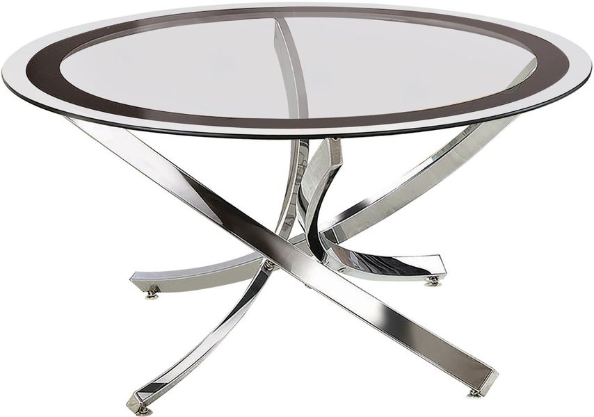 Coaster® Brooke Glass Top Coffee Table with Chrome Base | Prime ...