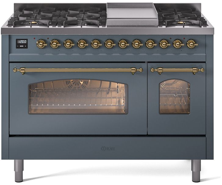 Ilve Nostalgie II 48 Blue Grey Freestanding Dual Fuel Range