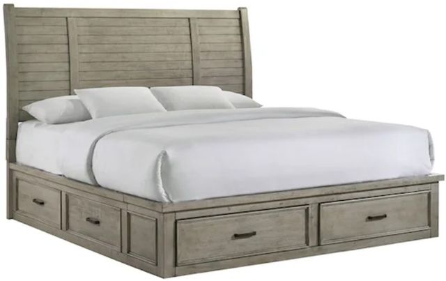 Elements International Sullivan Drift Grey Storage Bed | Fischer ...