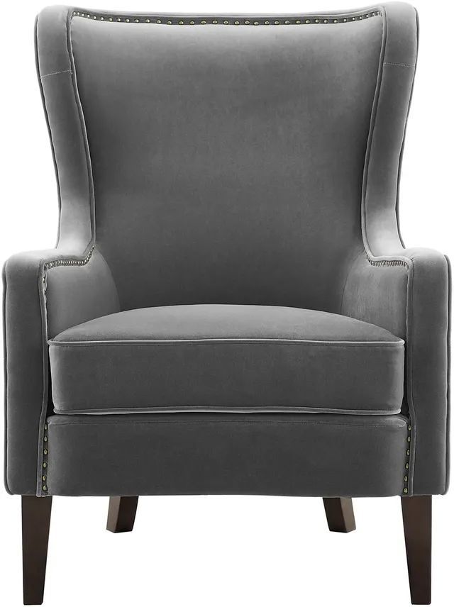 Roscoe Gray Wingback Chair | Lacks Furniture | Brownsville, Laredo ...