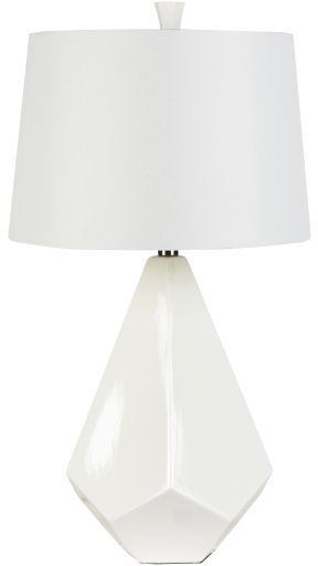 Surya Enigma White Table Lamp | Miskelly Furniture
