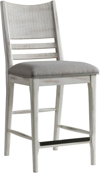 Intercon Modern Rustic Gray-Weathered White Panel Stool | BlvdHome