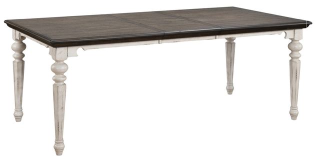 TEI Vintage Estates Antique White/Dark Knotty Rectangular Dining Table ...