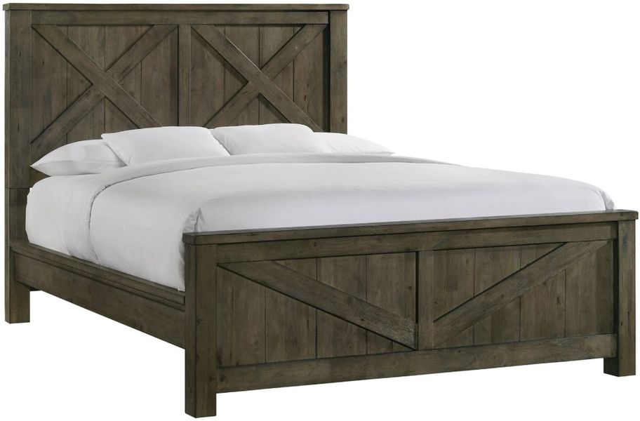 Elements International Maverick Antique Gray Queen Panel Bed ...