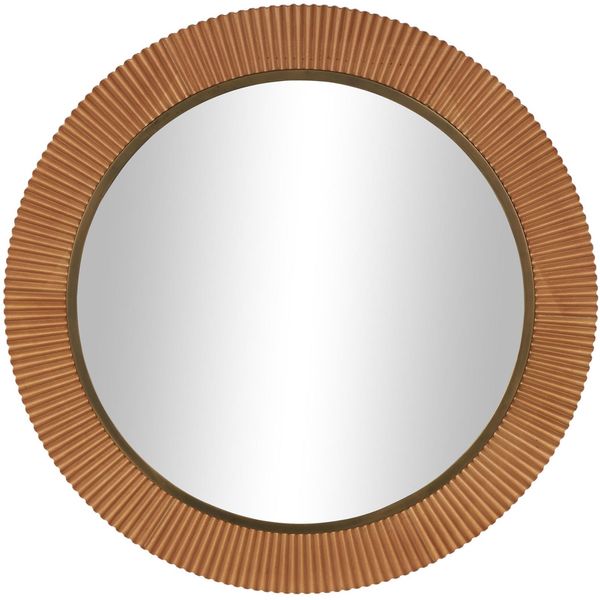 UMA Enterprise Brown 43” Fluted Wall Mirror with Scalloped Edge ...