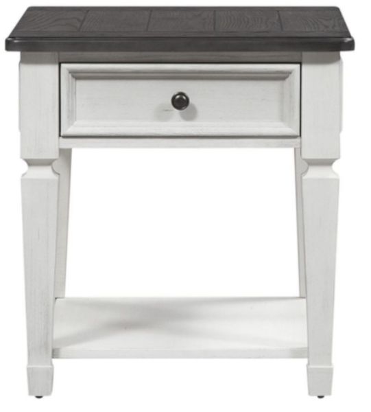 Liberty Furniture Allyson Park Charcoal Drawer End Table with Wire ...